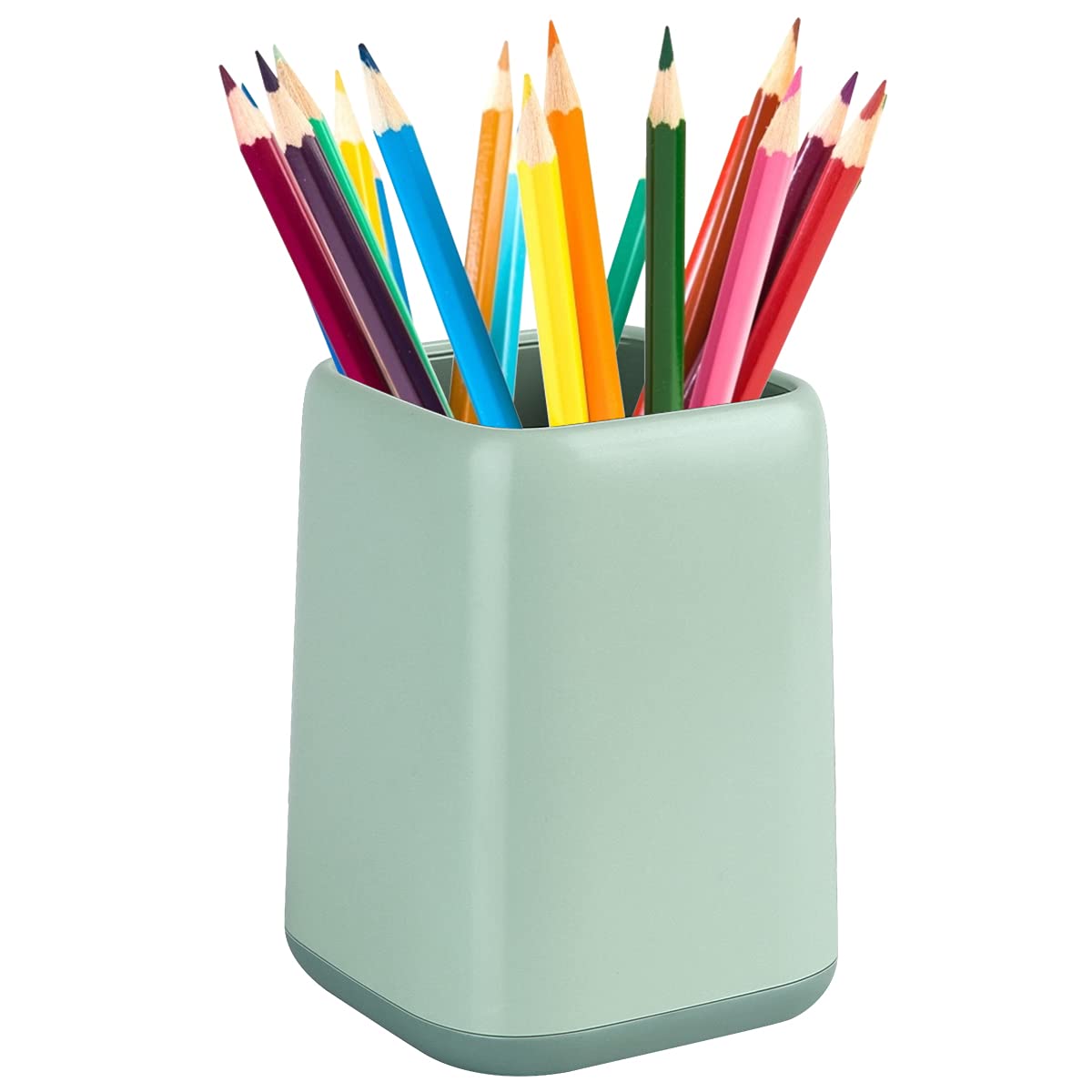 Lengtimo Fashion Pen and Pencil Holder, Pencil Cup for Kids or Makeup Brush Holder for Women, Durable Stand Desk Organizer Storage Gift for Office, Classroom, Home( Light green )