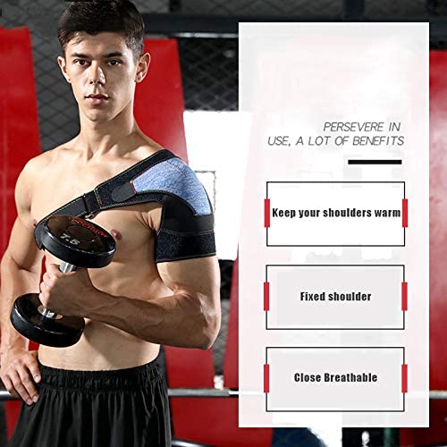 Shoulder Support Brace for Joint Pain Relief Shoulder Injuries Tendonitis, Adjustable Fit Sleeve Wrap for Men(Blue)