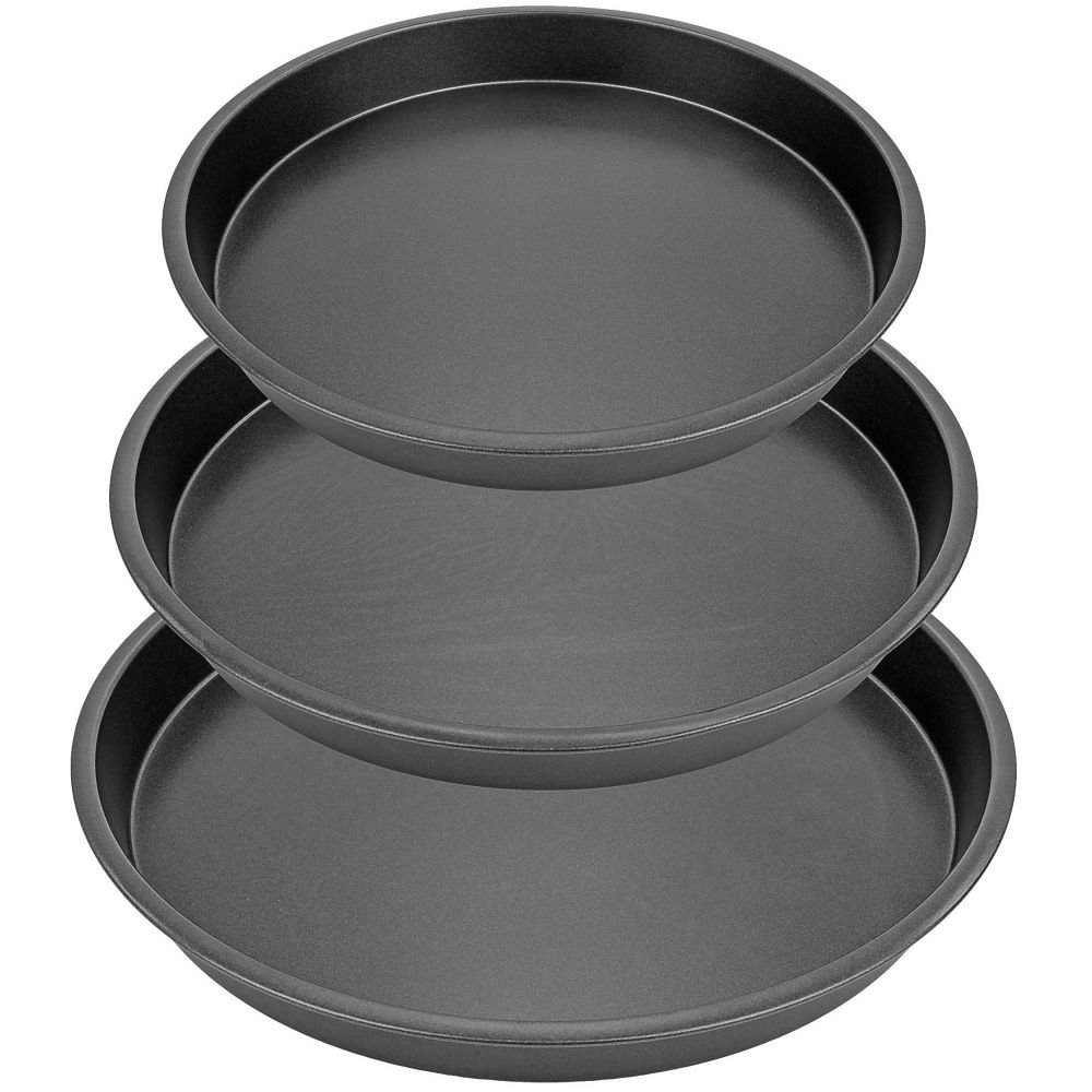 Southern Homewares Non-Stick Round Cake Baking Pan Cookie Sheet Set - Easy Clean Bakeware, 3 Pieces 8-inch 9-inch 10-inch