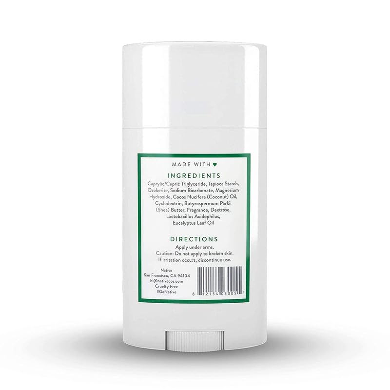 Native Deodorant Contains Naturally Derived Ingredients, 72 Hour Odor Control | Deodorant for Women and Men, Aluminum Free with Baking Soda, Coconut Oil and Shea Butter | Eucalyptus & Mint