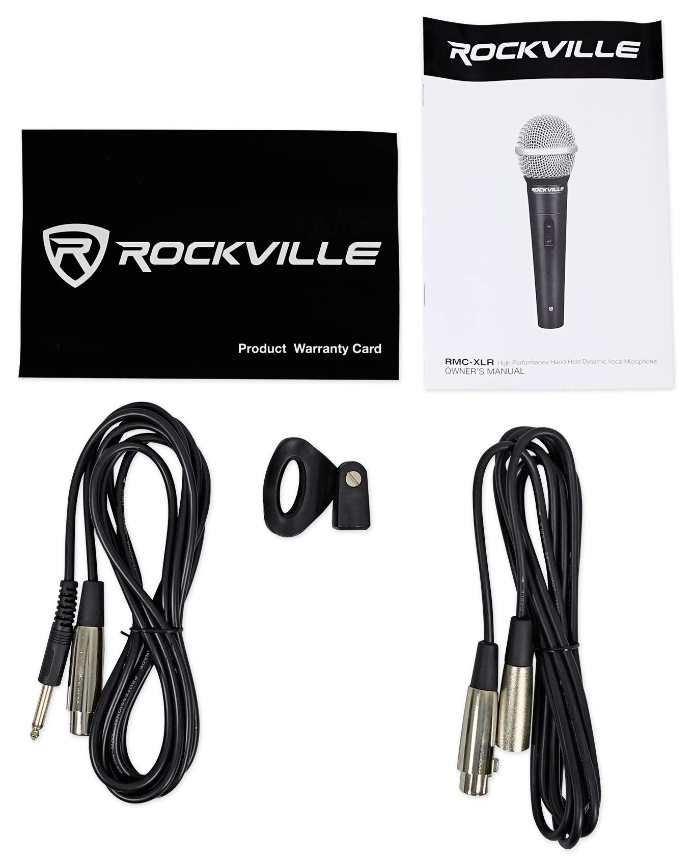 Rockville G-AMP 40 Guitar Combo Amplifier Amp Bluetooth/Mic in/USB/Footswitch Bundle with Rockville RMC-XLR High-End Metal DJ Handheld Wired Microphone Mic w (2) Cables