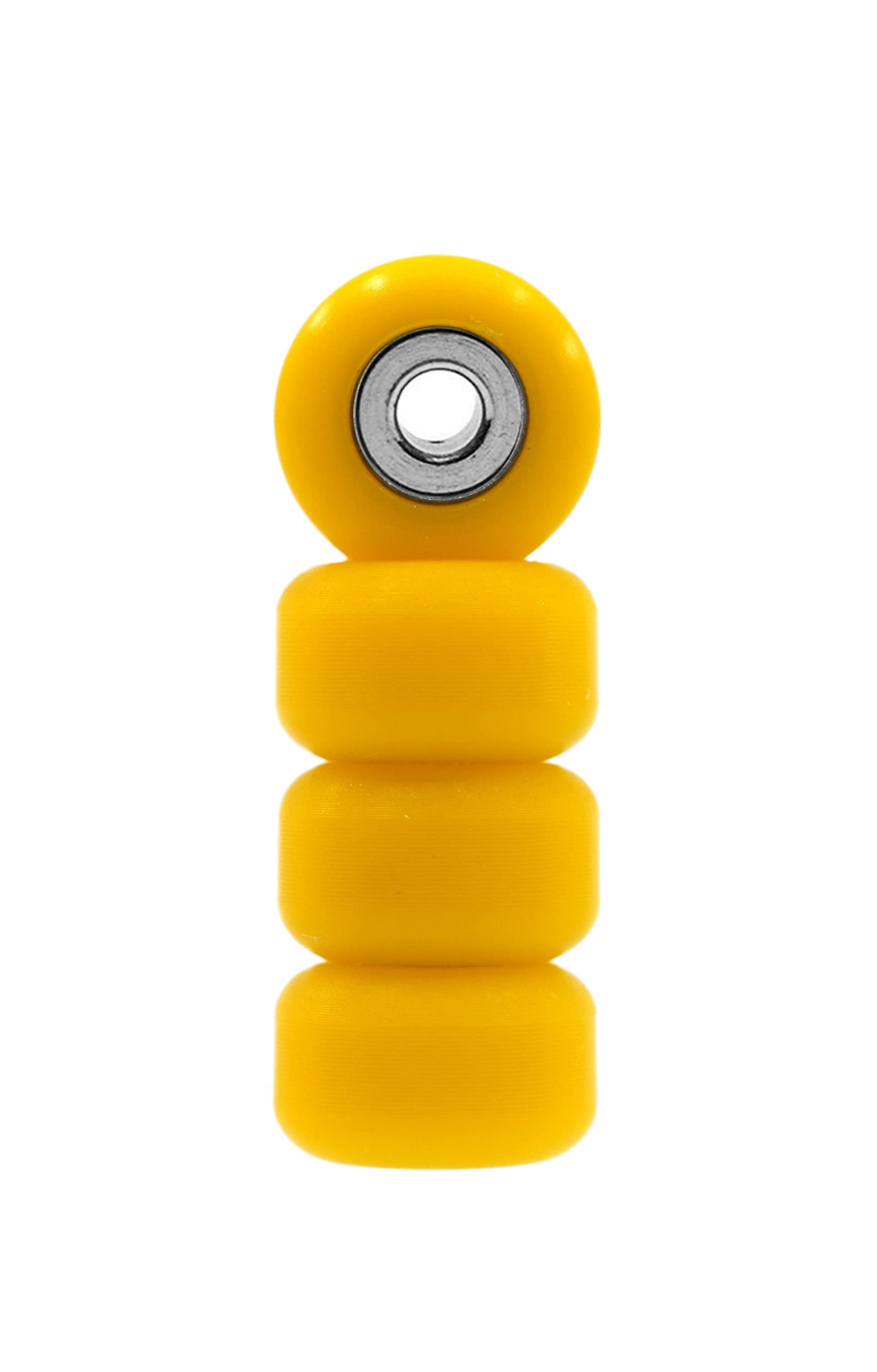 Teak Tuning Eco 85D CNC Poly Fingerboard Wheels - Street Shape, 7.5mm Dia., 5mm Wide - Yellow Colorway