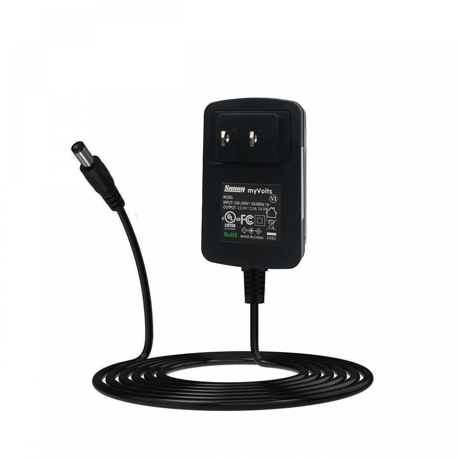 MyVolts 12V Power Supply Adaptor Compatible with/Replacement for Singing Machine STVG782W, STVG782BK CD Bluetooth Karaoke Machine - US Plug
