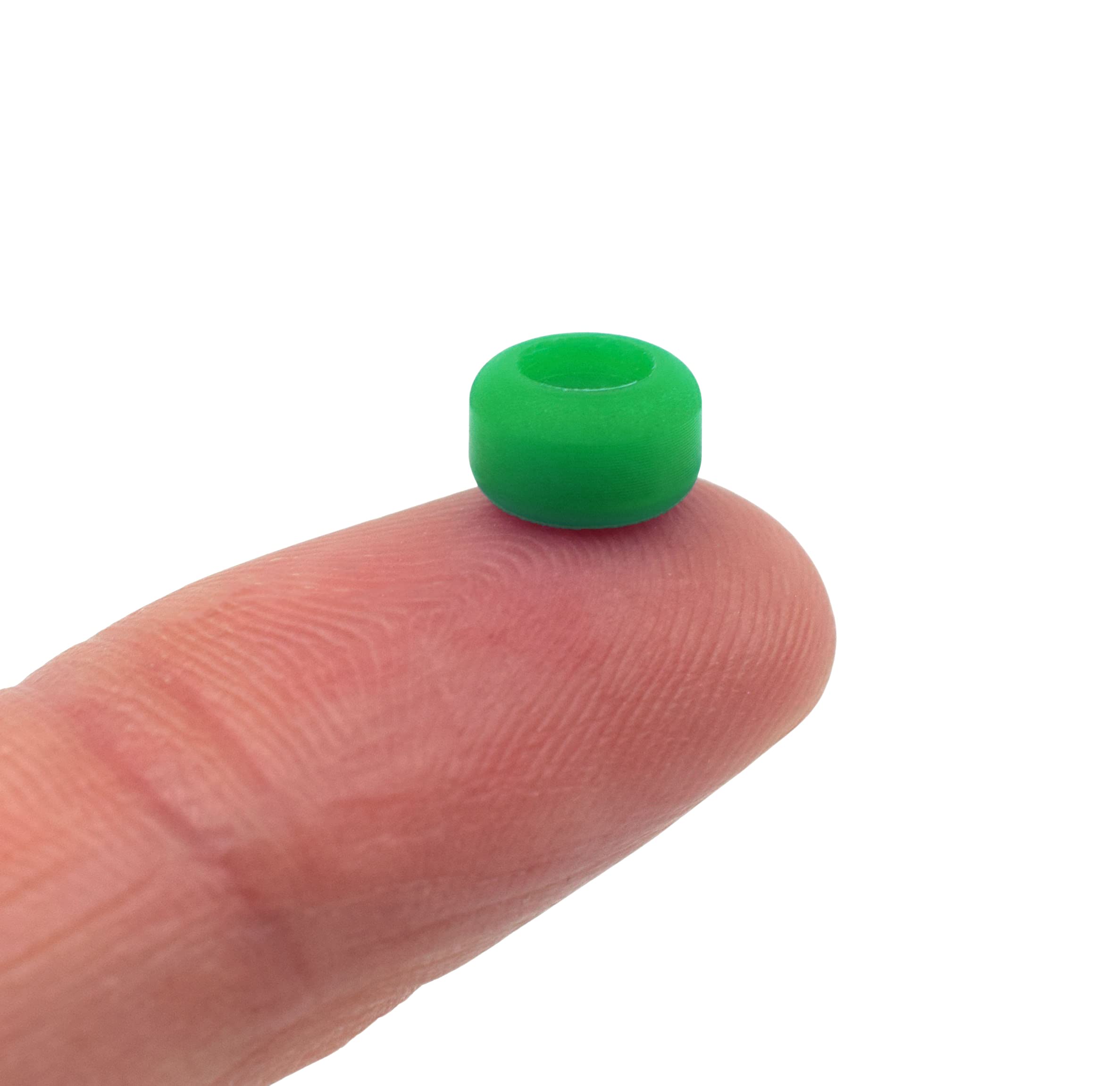 Teak Tuning Eco 85D CNC Poly Fingerboard Wheels - Street Shape, 7.5mm Dia., 5mm Wide - Green Colorway