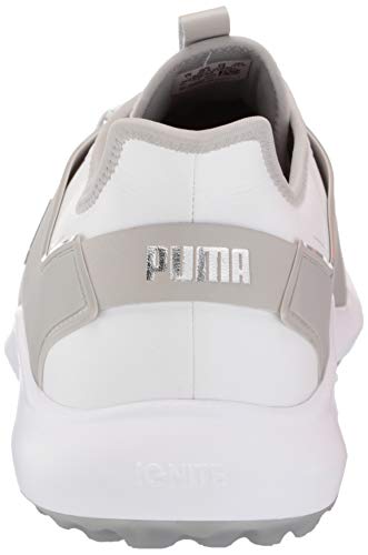 PUMA mens Ignite Fasten8 Pro Golf Shoe, Puma White-puma Silver-high Rise, 9.5 US