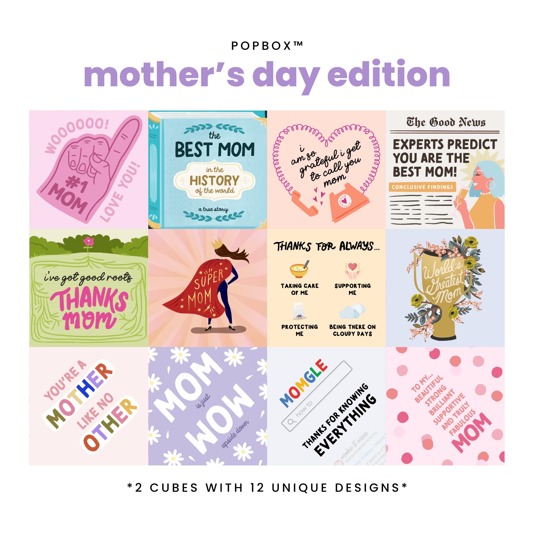 Make It Mine PopBox The Original Birthday Confetti Popping Card Text Message Funny Naughty Classic - Surprise Greeting Card With 2 Photo Cubes Unique Trendy Gift Exploding Confetti Card