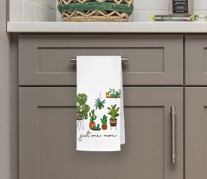 QODUNG Just One More Plant Soft Absorbent Kitchen Towels Dishcloths 16x24 Inch,Gardening Botanical Succulent Boho Decorative Absorbent Drying Cloth Hand Towels Tea Towels for Bathroom Kitchen