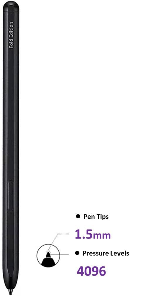 Z Fold 6/ Fold 5 S Pen Fold Edition Replacement Stylus Pen Compatible with Galaxy Z Fold 4 and Z Fold 3 Phone Only +Tips/Nibs Black
