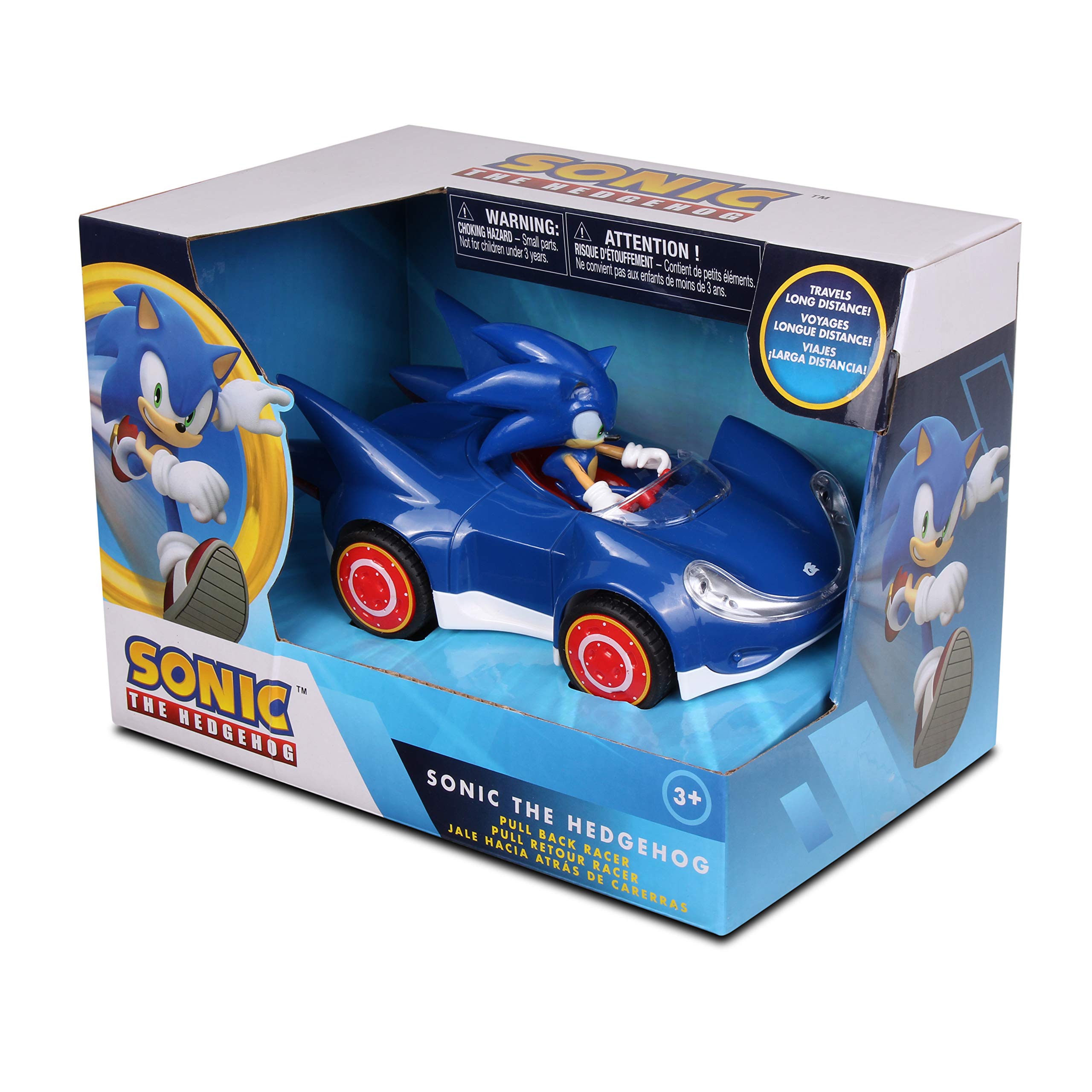 NKOK Sonic The Hedgehog All Stars Racing Pull Back Action, Video Game Legend, Speed Star by Tails, No Batteries Required, Pull Back – Release - and Watch it go, Great Gift