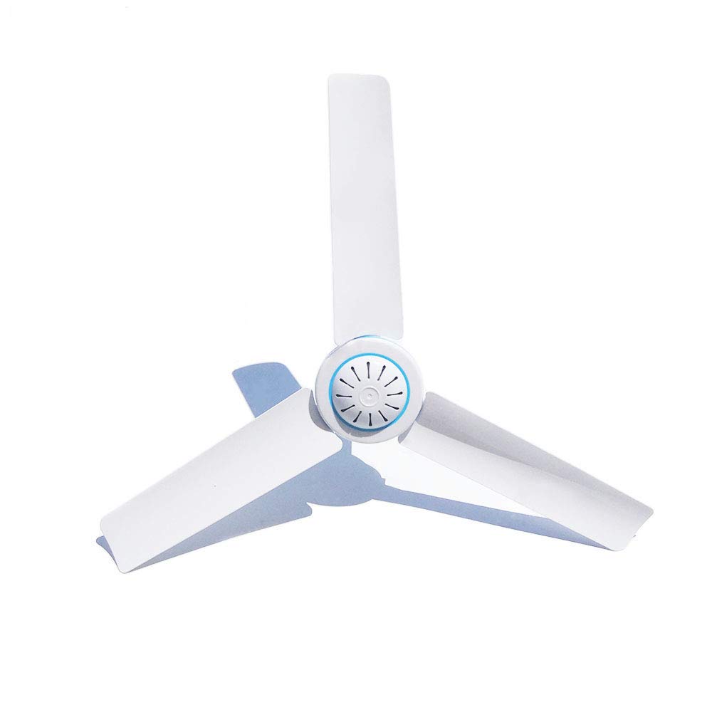 N / A 12V Portable Ceiling Fan Hanging Camping Tent Fans for Outdoor Gazebo,Mini DC Battery Powered Fan Energy-Saving Compatible Solar Power Silent Design with Switch