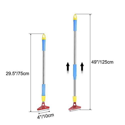 uxcell 49" Adjustable Floor Scraper Strengthening Alloy Head Long Handle Flooring Removal Tool with Cover for Window Paint Glass Wall