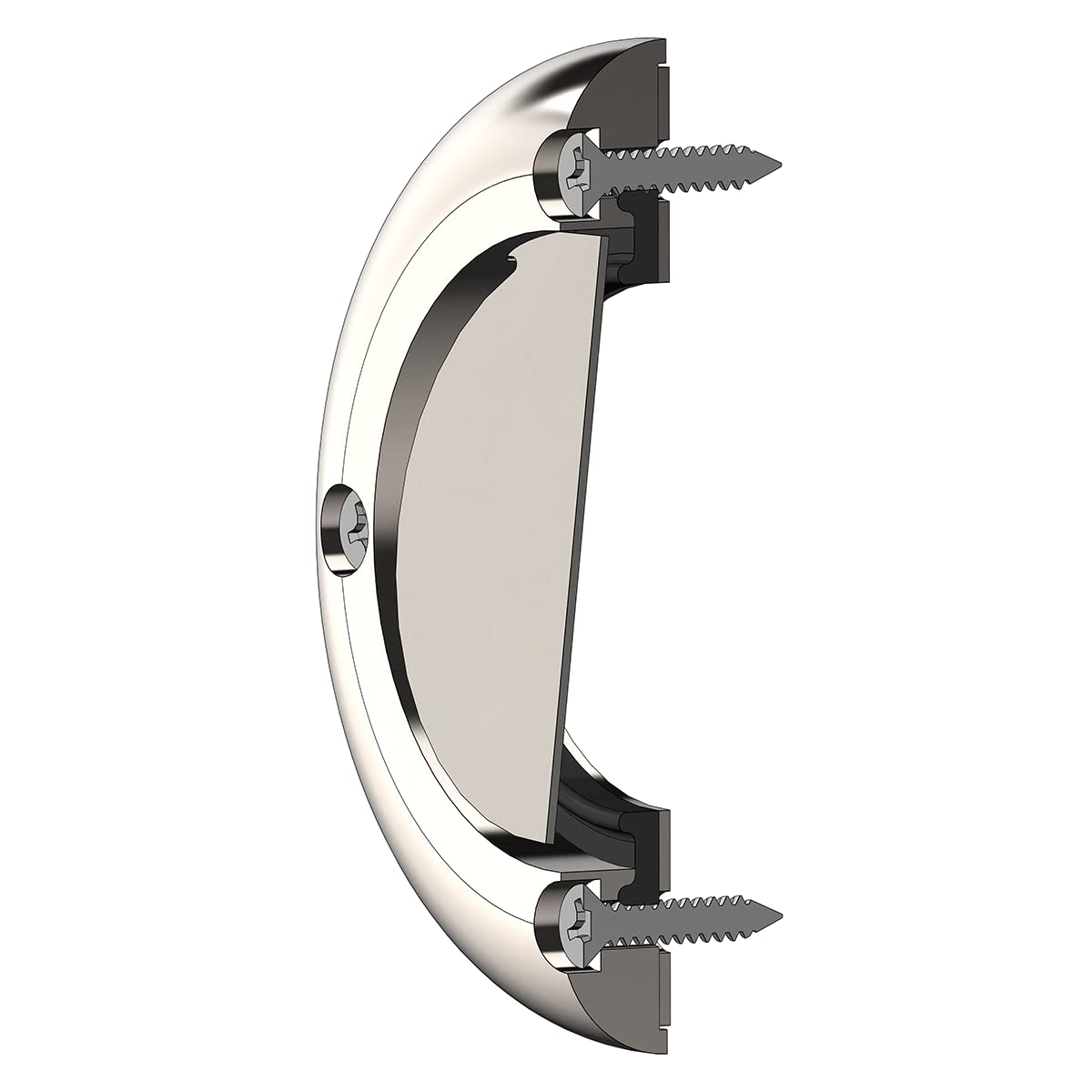 SEAWORTHY INNOVATIONS 316 Stainless Steel Boat Scupper Assembly with Hinged Stainless Flapper (P/N SW1047)