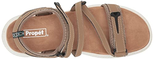 Propét Women's TravelActiv XC Walking Sandals, Tan, 9 Wide US