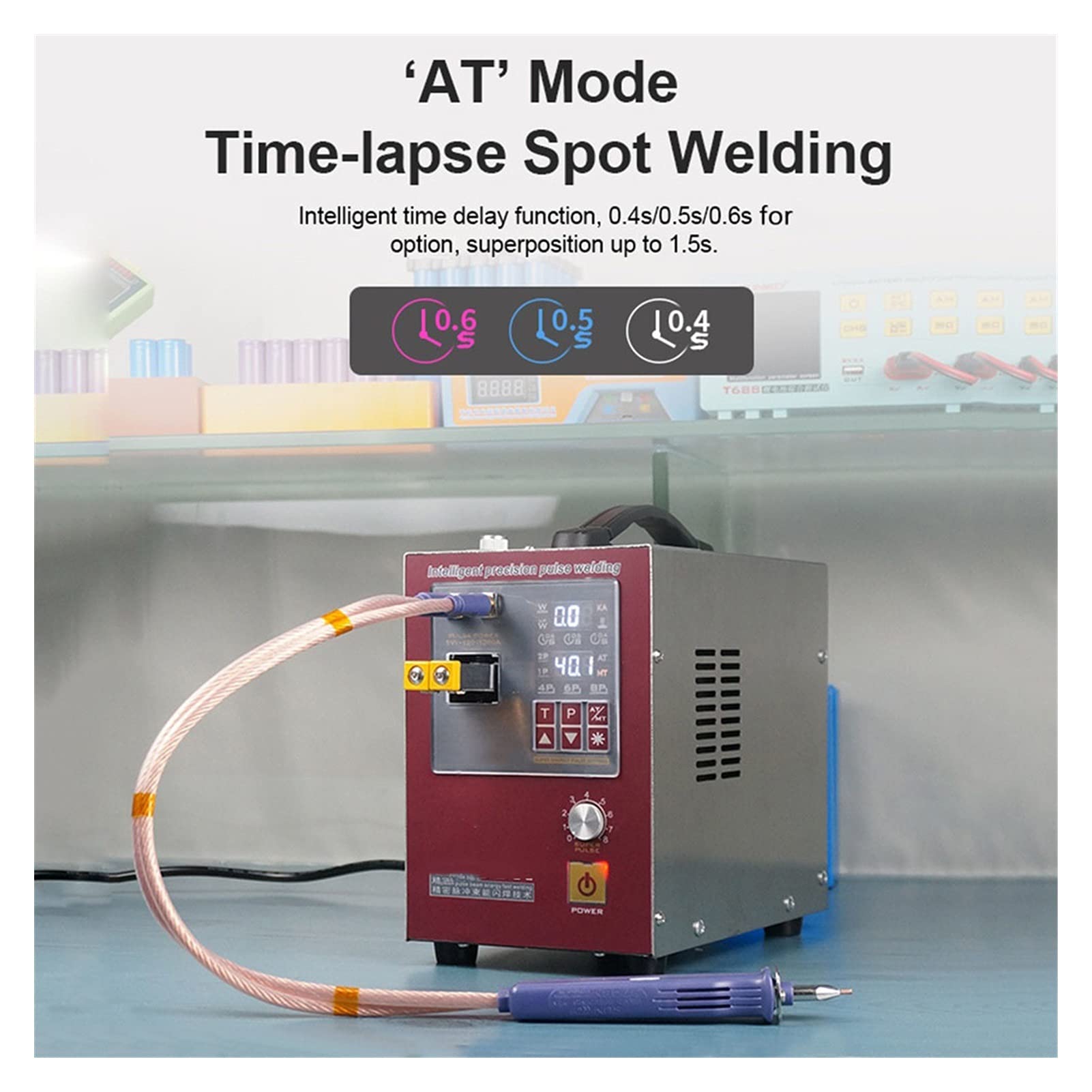 Spot Welder Welding Equipment + Mobile Welding Pen Foot Pedal Controlled Or Automatic Induction Time-Lapse Spot Welding Function