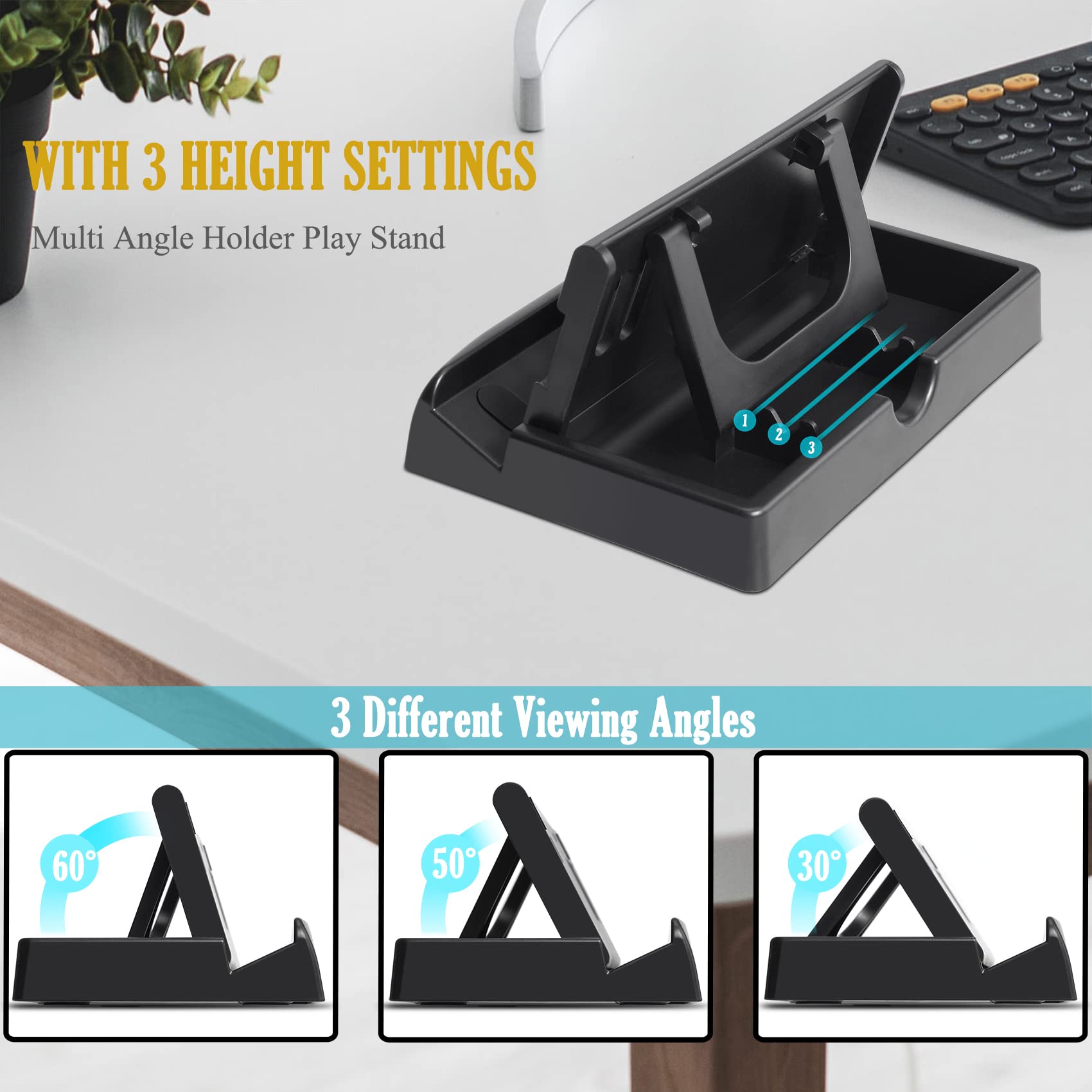 Sedicoca Adjustable Playstand Compatibe for Valve Steam Deck 2021 Gaming Console, Portable Compact Play Stand Mount Compact Foldable Multi Angle Holder Play Stand Compatible with 3 Height Settings
