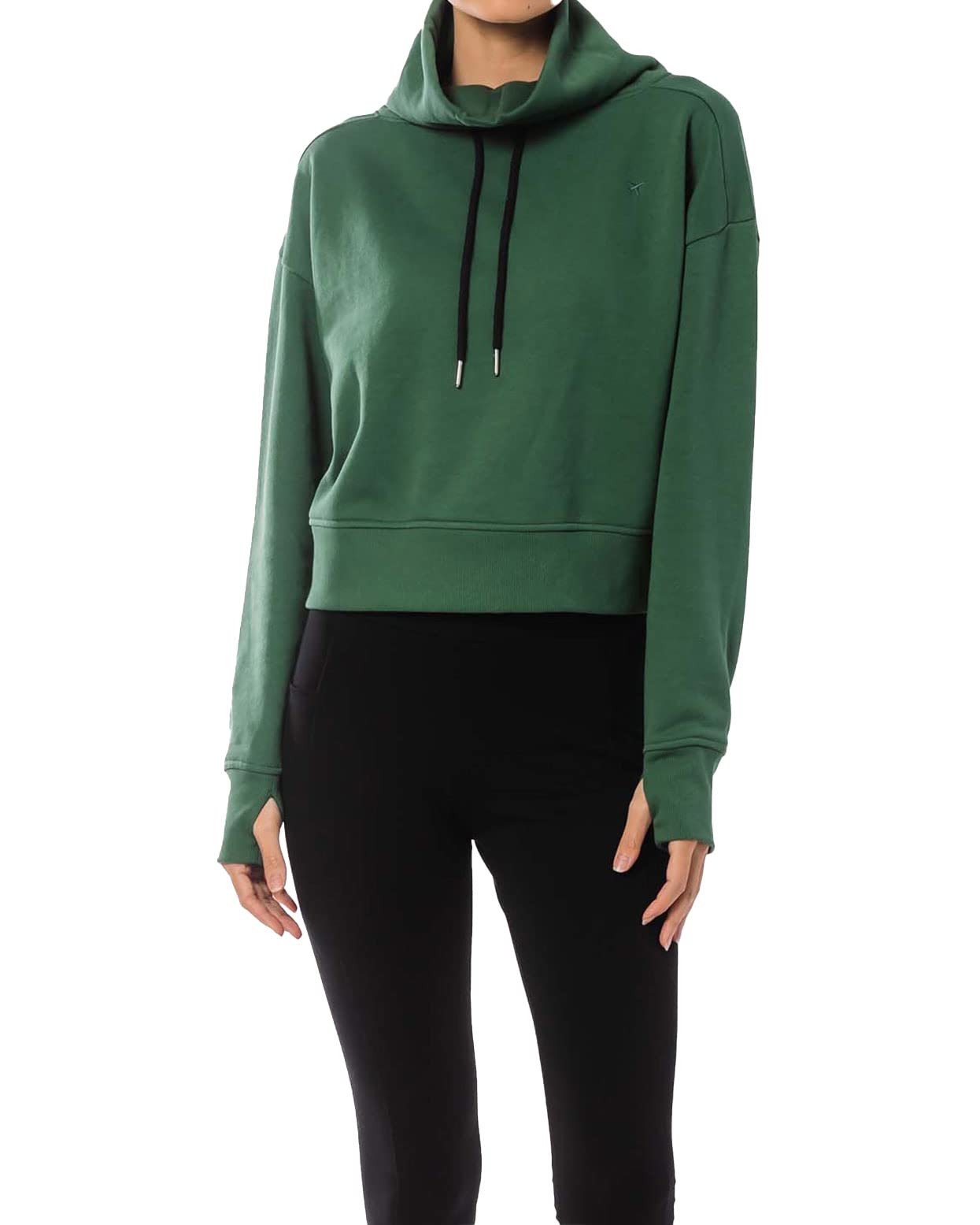 NxTSTOP Cropped Women's Sweatshirt - Ultrasoft & Odor Resistant Spruce/L Travleisure - Pullover Casual Sweatshirt For Airplane Travel, Yoga, Running