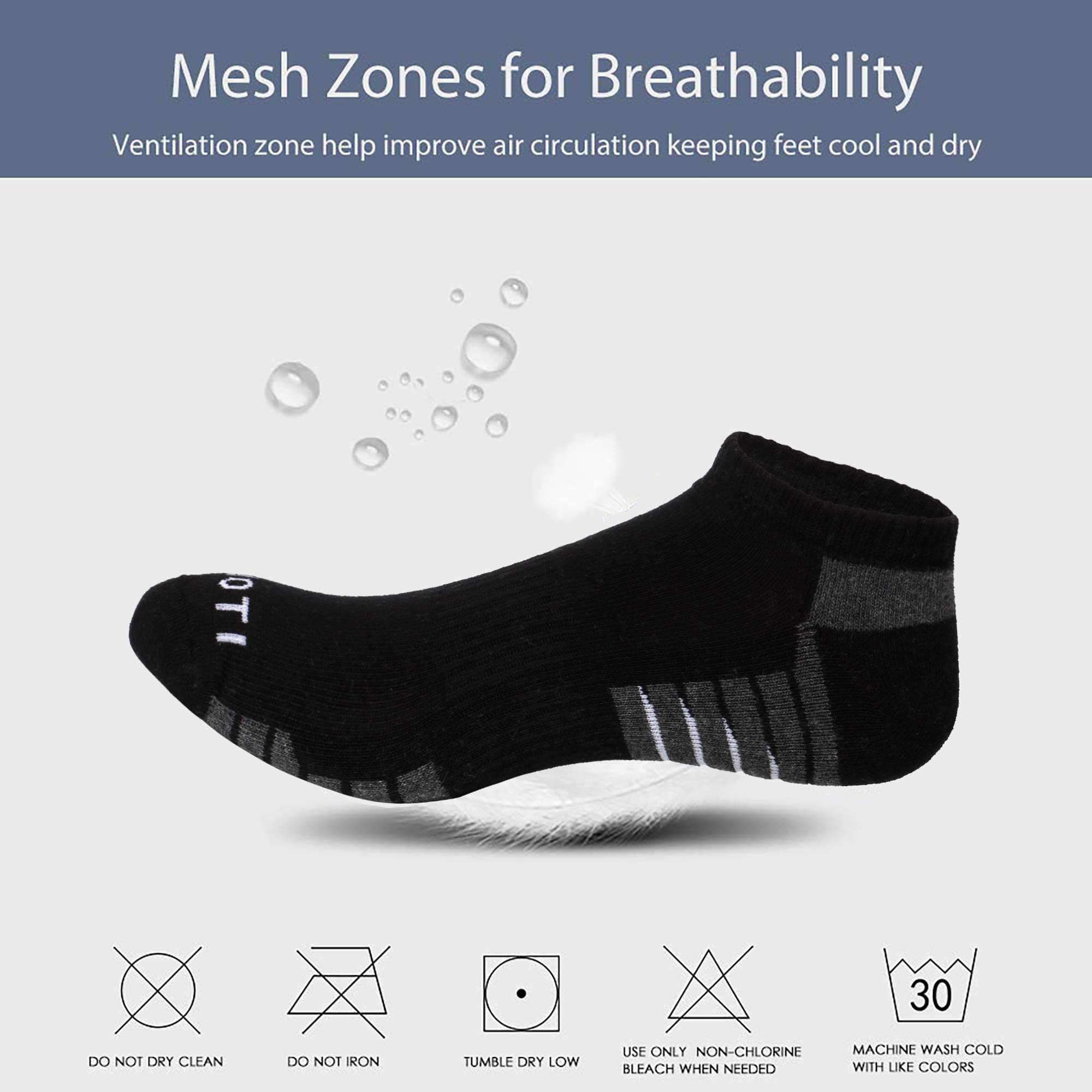 OTIOTI 6 Pack Mens Ankle Athletic Socks Running Sports Comfort Low Cut Tab Socks Performance Cotton Cushioned Men Cushion (mixed color 2)