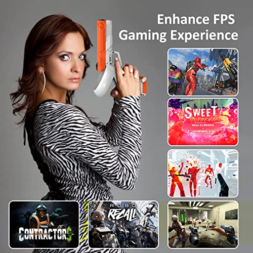 VirtualBuff Dual Gun Stock Attachment for Meta Oculus Quest 2 Controllers, Real-life Pistol Weight, VR Accessories to Enhance FPS Gaming Experiences