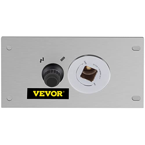 VEVOR Fire Pit Gas Burner Spark Ignition Kit, 300K BTU Fire Pit Ignition System, Stainless Steel Fire Pit Igniter, with 1/2'' Key Valve with Key and Leads & Ground Wire Silver