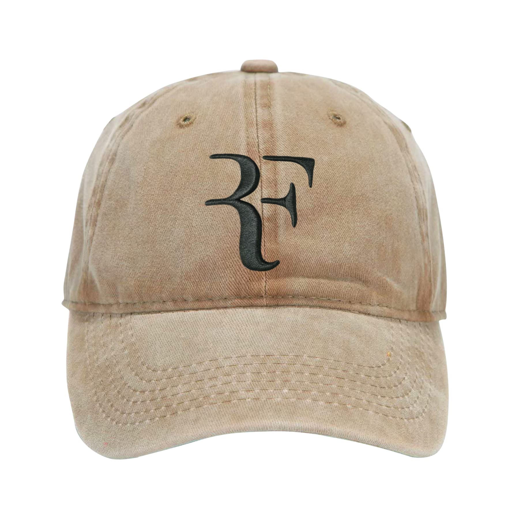 ROGER FEDERER Hat Embroidered Men's Women's Hat Adjustable Vintage Washed Denim Baseball Running Baseball Cap Natural