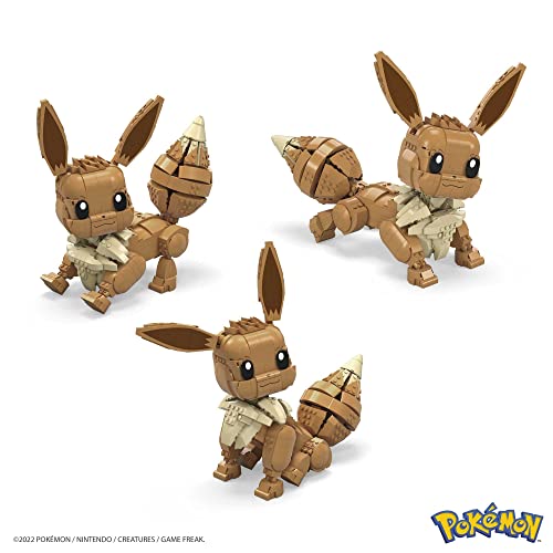 Mega Pokémon Building Toys Set Jumbo Eevee with 824 Pieces, Articulated and Poseable, 11 Inches Tall, for Kids (Amazon Exclusive)
