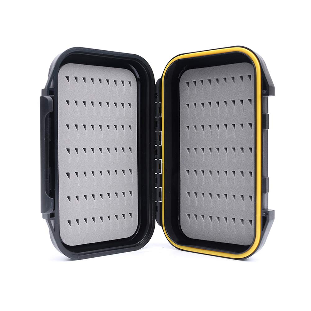 ORIONE Waterproof Portable Fly Fishing Box Easy Grip Foam Jig,Fly Fishing Case,Large Capacity and Pocket Sized,Fly Boxes for Fly Fishing and Trout,Ice Fishing Tackle Boxs for Fly Iures