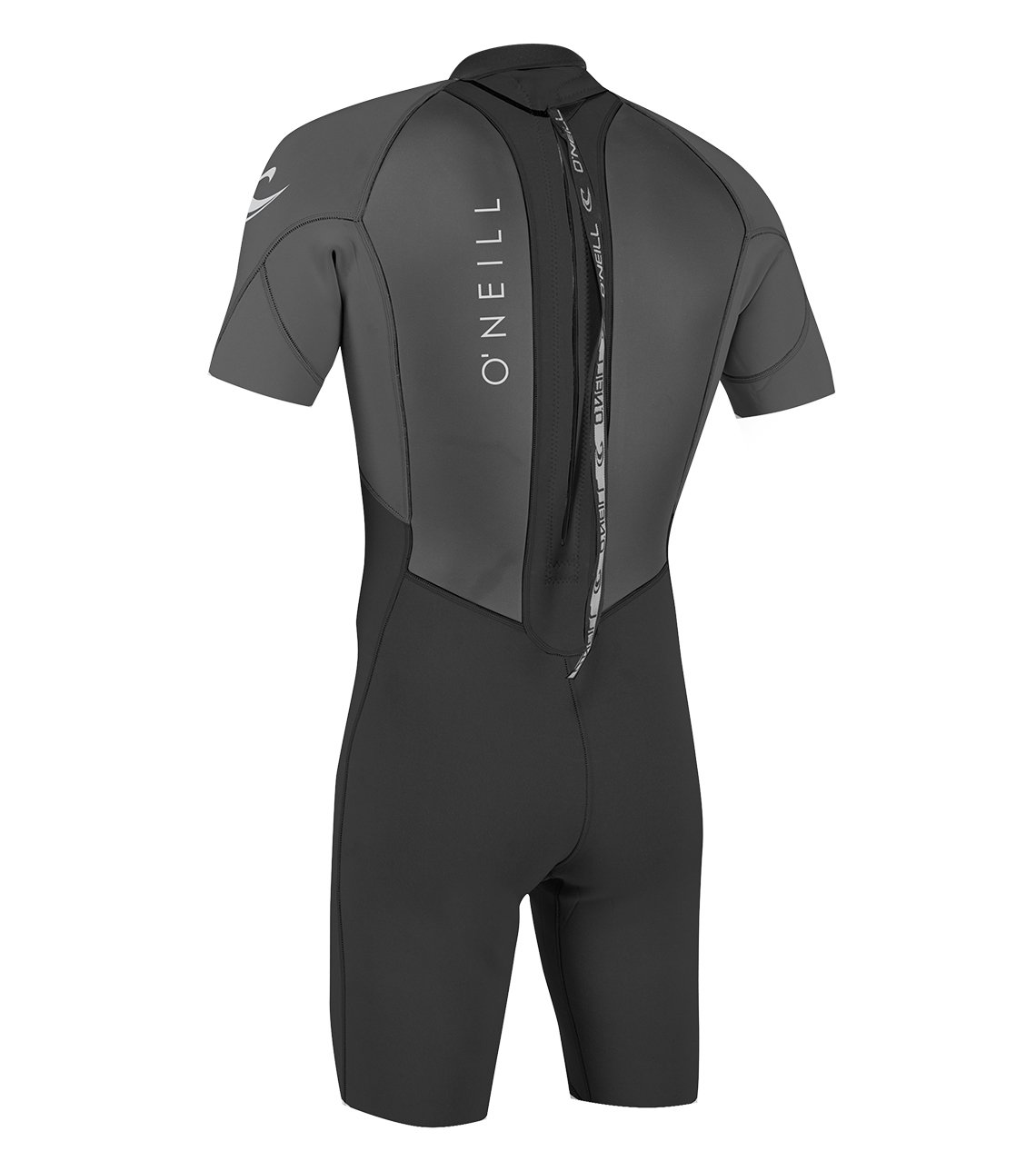 O'Neill Men's Reactor-2 2mm Back Zip Short Sleeve Spring Wetsuit, Black/Cool Grey, Small