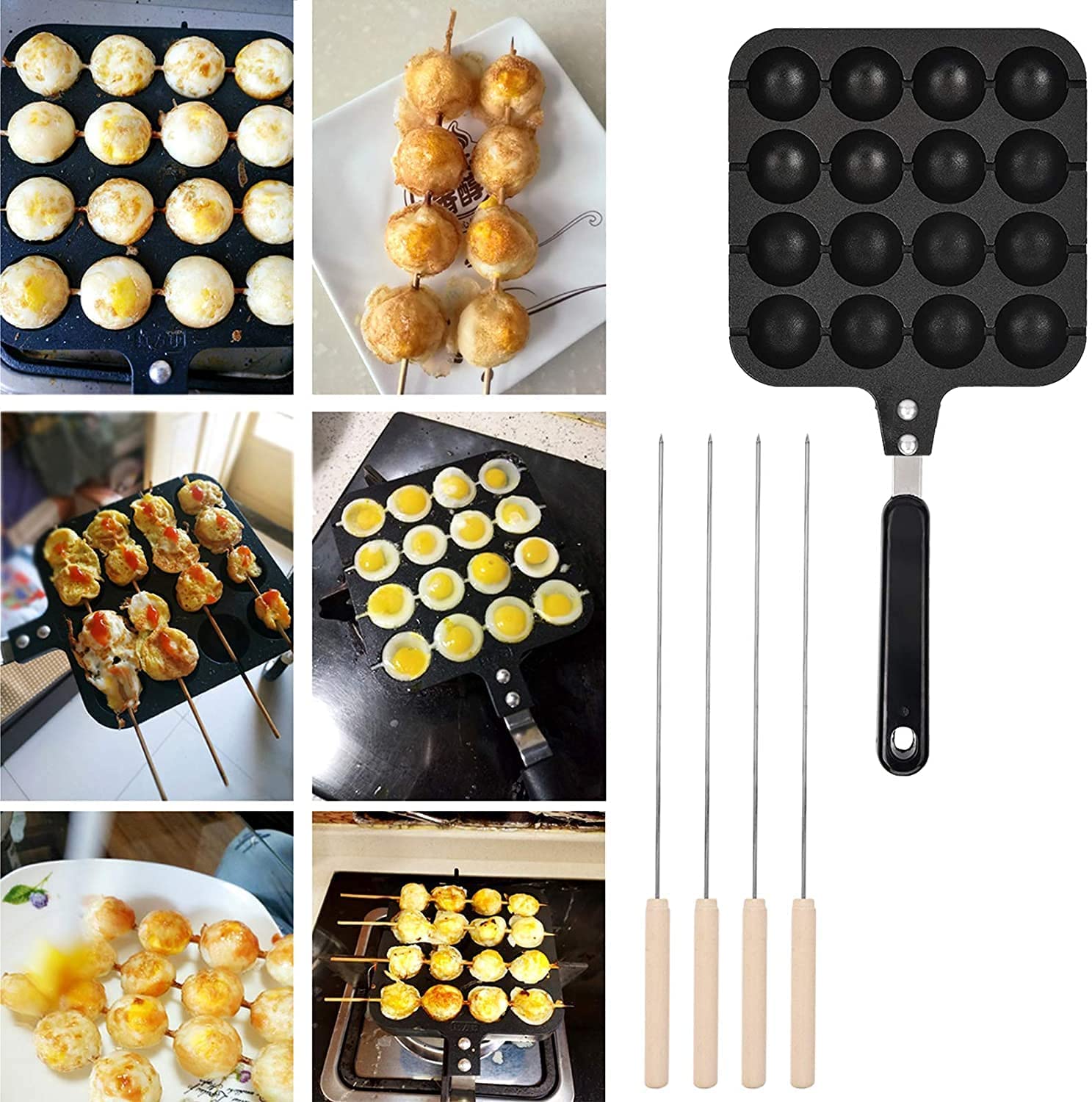 Takoyaki Pan, Non-Stick Takoyaki Tray Cooking Baking Mold Tray used to Make Takoyaki and Round Pancakes