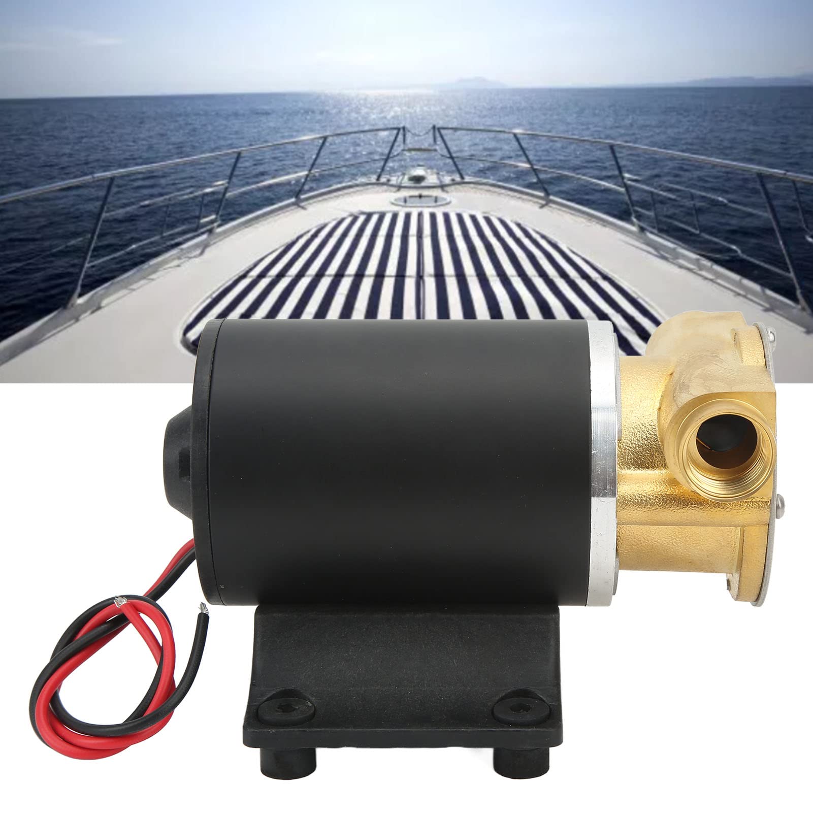 Self Priming Impeller Bilge Pump, 6GPM Liquid Delivery Boat Bilge Pump Large Traffic Flush Pump Long Life Span for Liquid Transfer(#1)