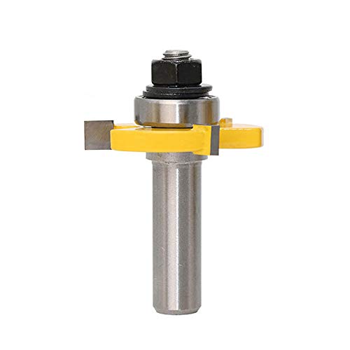 Yakamoz Adjustable Tongue and Groove Router Bit Set with 1/2 Inch Shank, 1-1/4" Stock Woodworking Cutting Milling Tools
