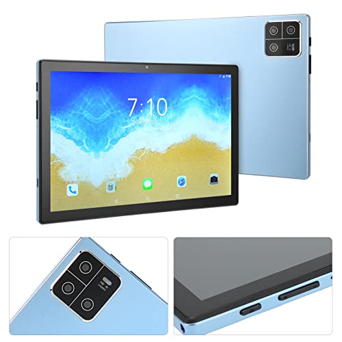 Pssopp Tablet PC, Tablet 10.0 Inch 1920x1200 IPS US Plug 100β240V 8GB RAM 128GB ROM for Office (Blue)