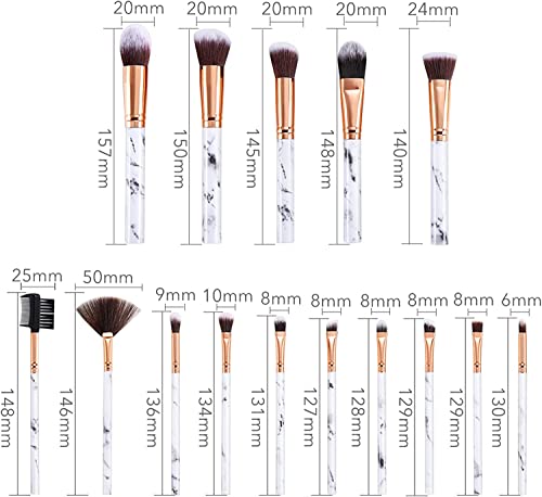 Makeup Brushes Set 15PCS Professional Make up Brushes Set Synthetic Foundation Powder Concealers Eye Shadows Makeup Tools Grey