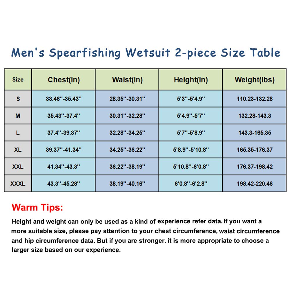 Nataly Osmann Camo Spearfishing Wetsuits Men 3mm /1.5mm Neoprene 2-Pieces Hooded Super Stretch Diving Suit