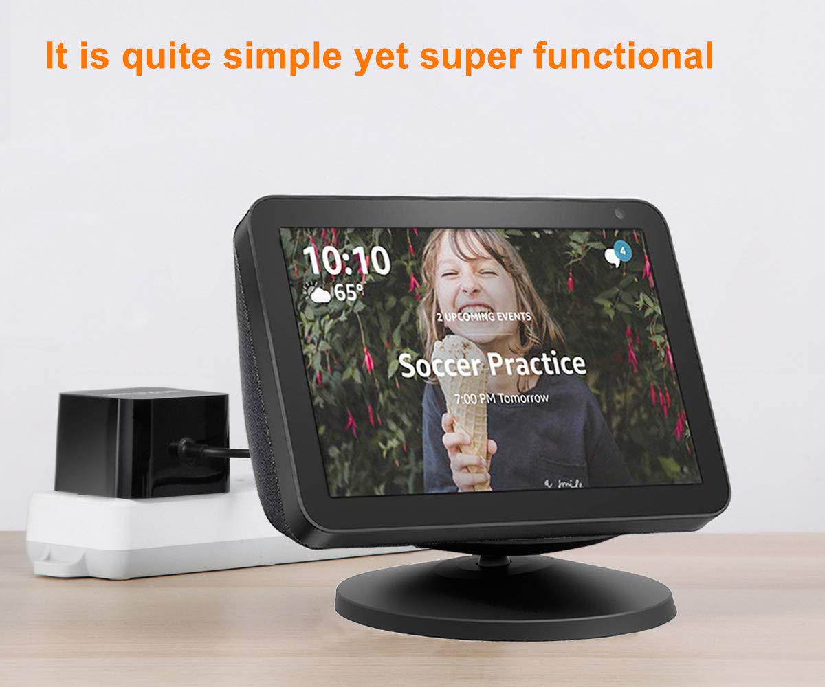 Naitmsad NOOBECR ELPHA Stand for Echo Show 8 and 5 (1st and 2nd Gen) Adjustable Mount Accessories for Amazon Alexa Show, Magnetic Attachment, Swivel and Tilt, Black