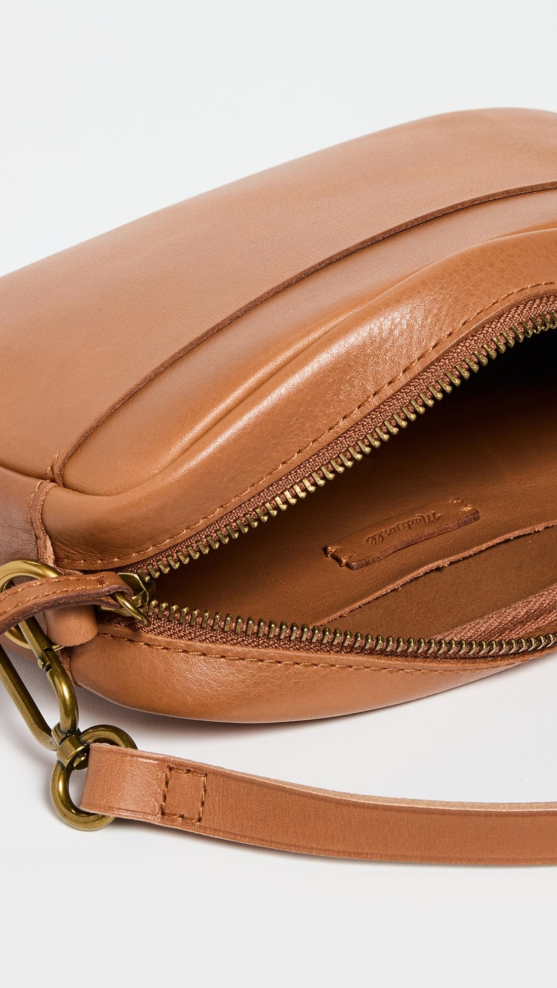 Madewell Women's The Leather Carabiner Medium Crossbody Bag, Dried Maple, Tan, One Size