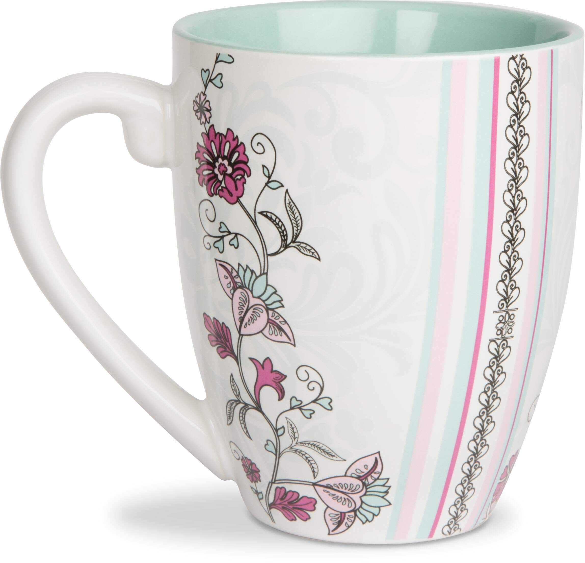 Pavilion Gift Company Mark My Words Gigi Floral Butterfly Grandma Coffee Tea Mug, Large, Teal