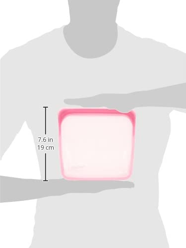 Stasher Reusable Silicone Storage Bag, Food Storage Container, Microwave and Dishwasher Safe, Leak-free, Sandwich, Hibiscus