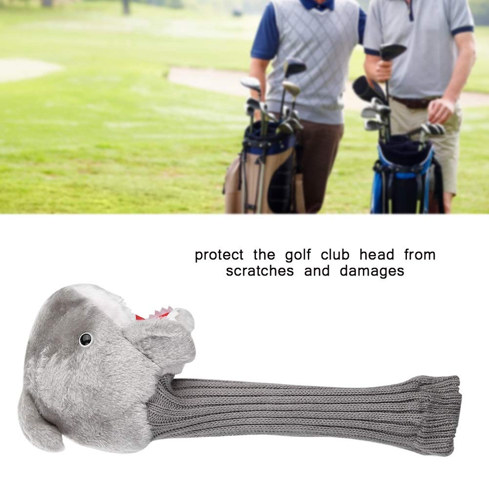 MAGT Golf Head Cover, Shark Head Golf Club Cover Cute Animal Golf Headcovers for 3 and 5 Wood Driver (14.6 * 7.1 * 4.3 Inch)