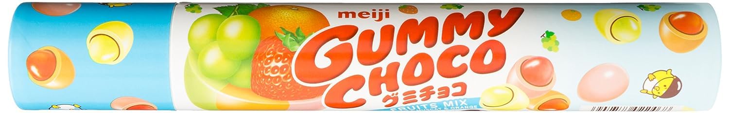 Meiji Gummy Choco Mix Fruit, 2.86-Ounce Tubes (Pack of 6)