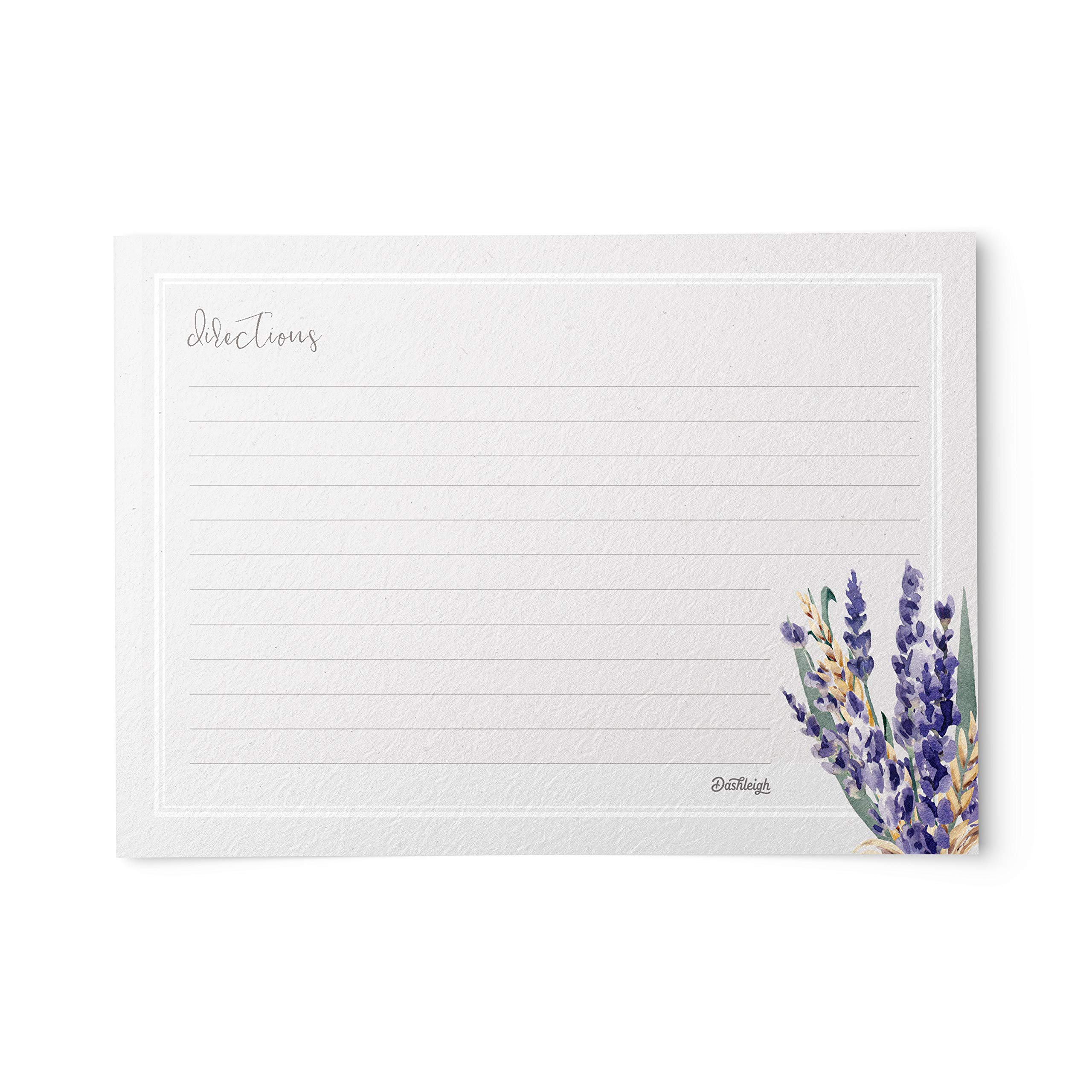 Vintage Lavender Flowers Recipe Cards, Set of 50 - Rustic Elegance for Your Culinary Creations (4x6 in. - Rectangle)