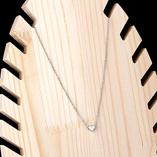 MAIHAO 925 Silver Double Layer Necklace Heart Choker Chunky Chain Bib Necklace Women Jewelry Pendant GF (Silver)
