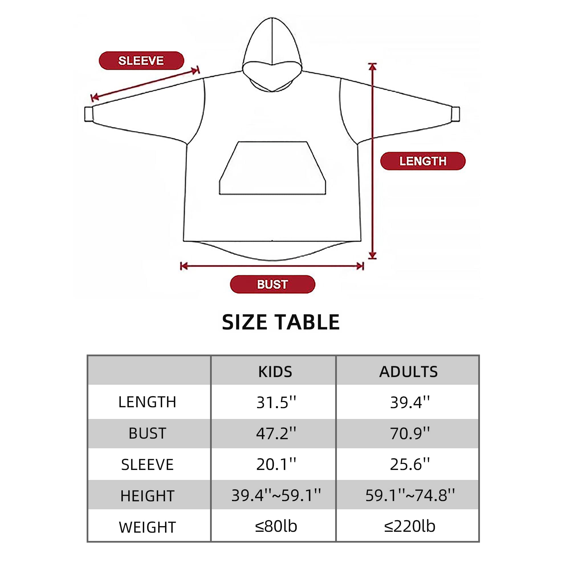 RONGTAI Oversized Wearable Blankets,Soft Plush Printed Sherpa Blanket Sweatshirt with Pockets,One Size Fits All,Tie Dye Light Blue