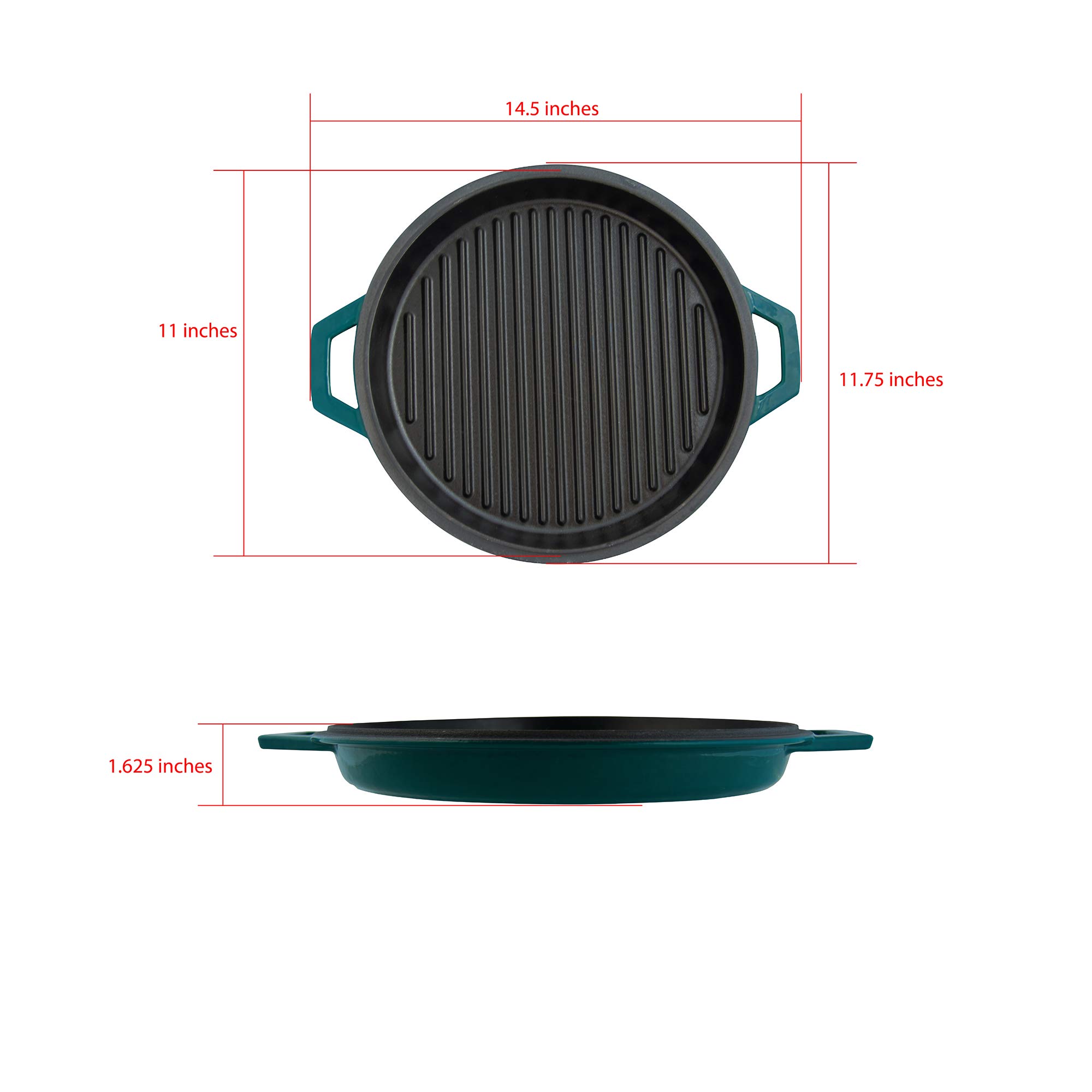 Taste of HomeĀ® 7-quart Enameled Cast Iron Dutch Oven with Grill Lid