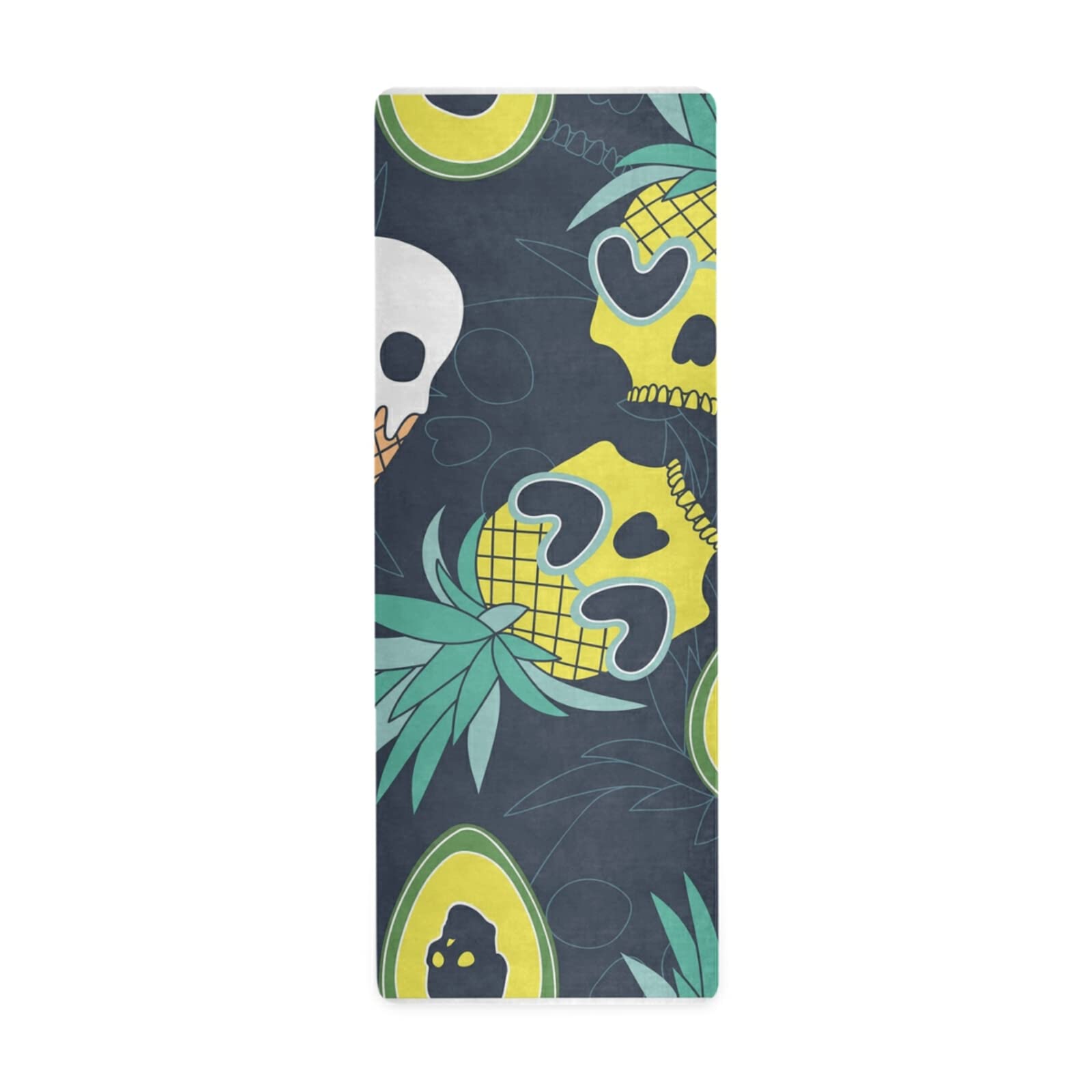 senya Pineapple and Avocado Yoga Mat Cover, Non Slip Exercise Mat Cover High Performance Grip, Coming with Carry Bag(226na6b)