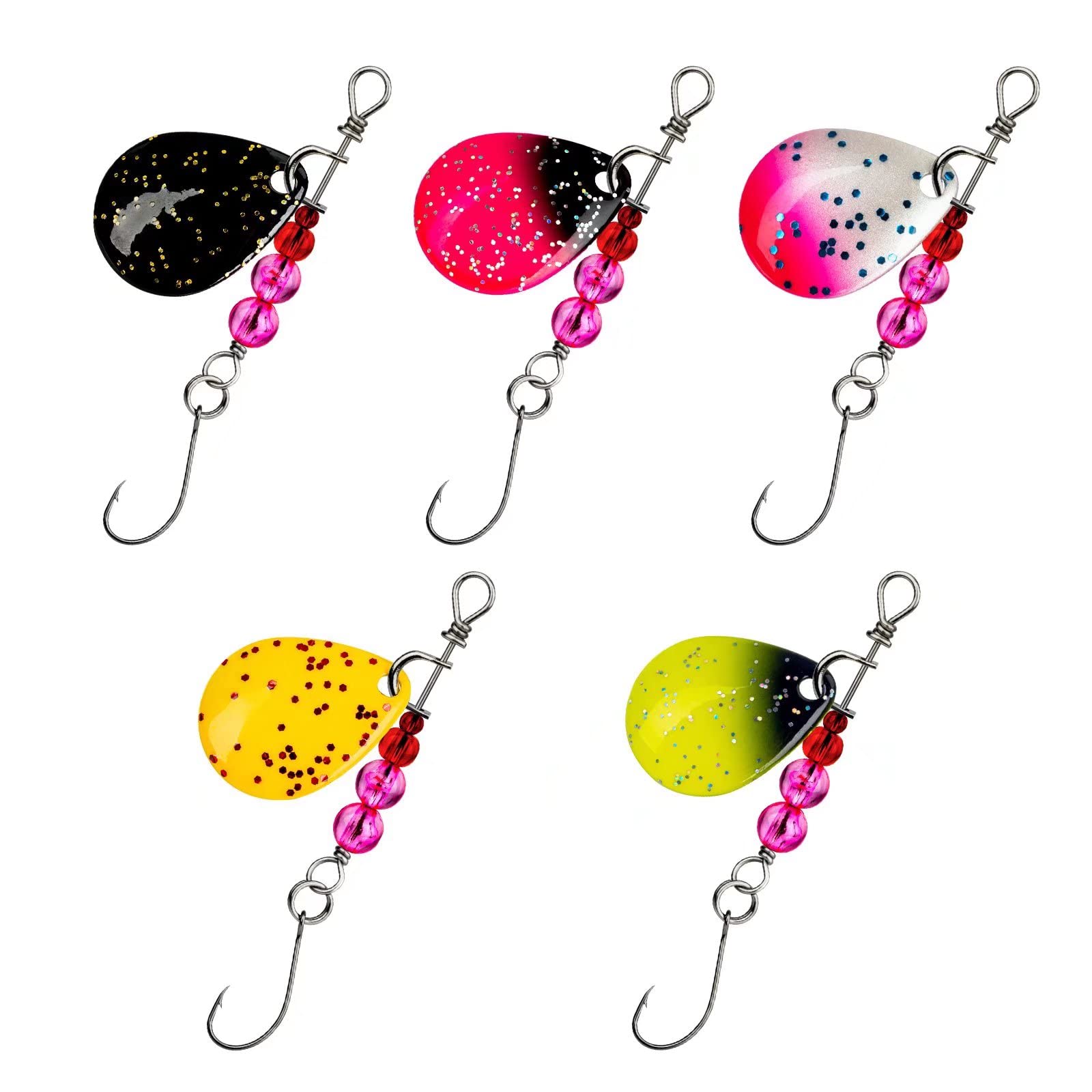 THKFISH Spinner Baits Fishing Spinner Baits Trout Spinners Trout Lures Colorado Spinner D-5pcs
