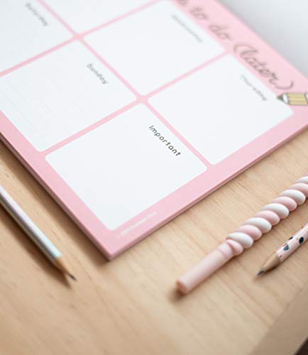 Pusheen Desk Pad A4 with Daily, Weekly and Monthly Calendar, Desktop Planner, Desktop Note Pad, 54 Undated Tear Off Sheets, 8.3 x 11.7 inches, To Do List - Kawaii Stationery