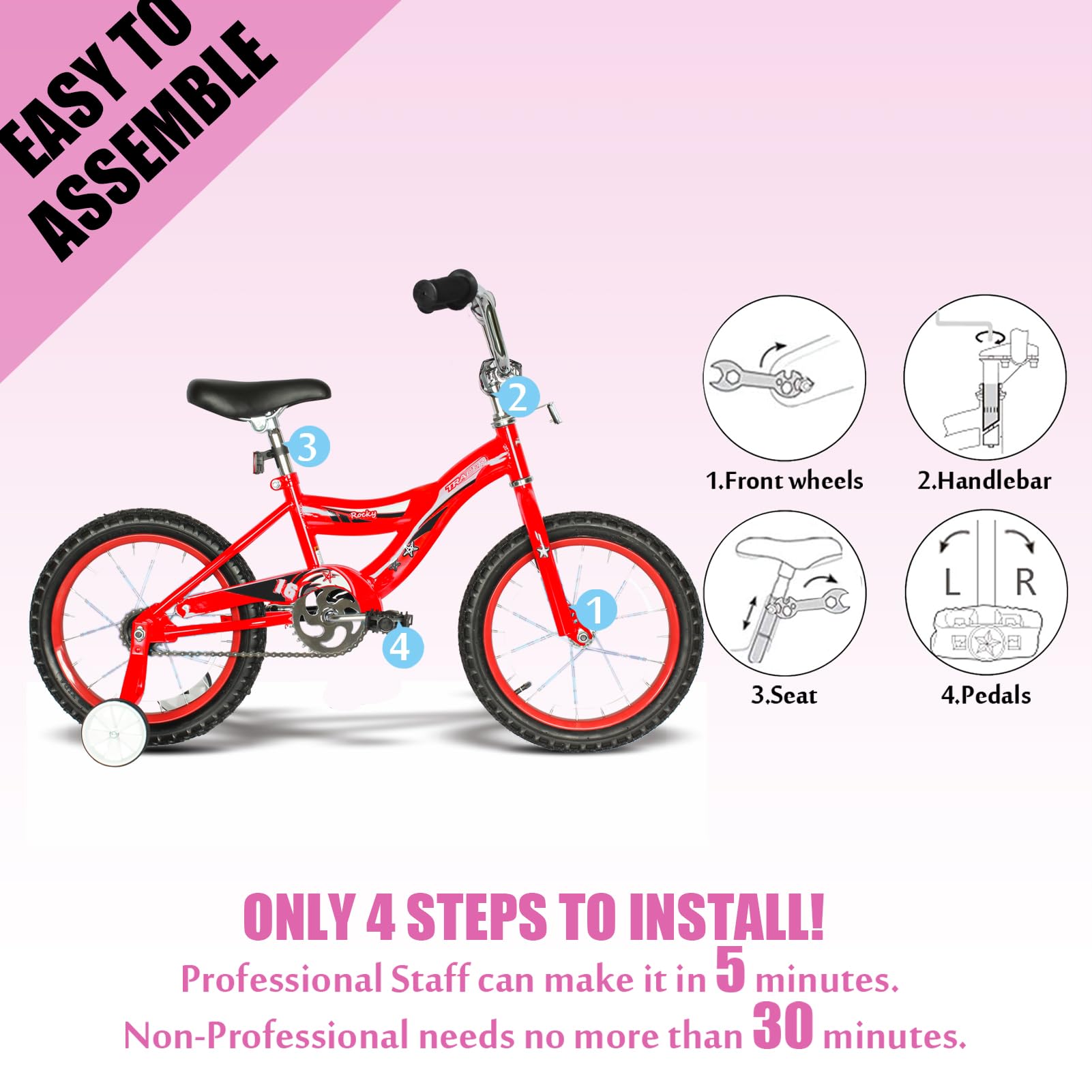 Tracer Logan 20 in Hi-Ten Steel Framed Freestyle BMX Style Beginnerrs Bike, Red