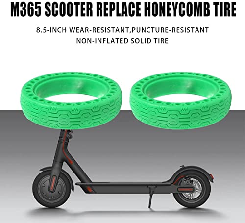 Moontie Solid Tires Front/Rear Wheel, Mi Scooter Tires Explosion-Proof Replacement Tyre for Mijia M365 Electric Scooter Gotrax Gxl V2 Scooter 8.5 Inches (Green)