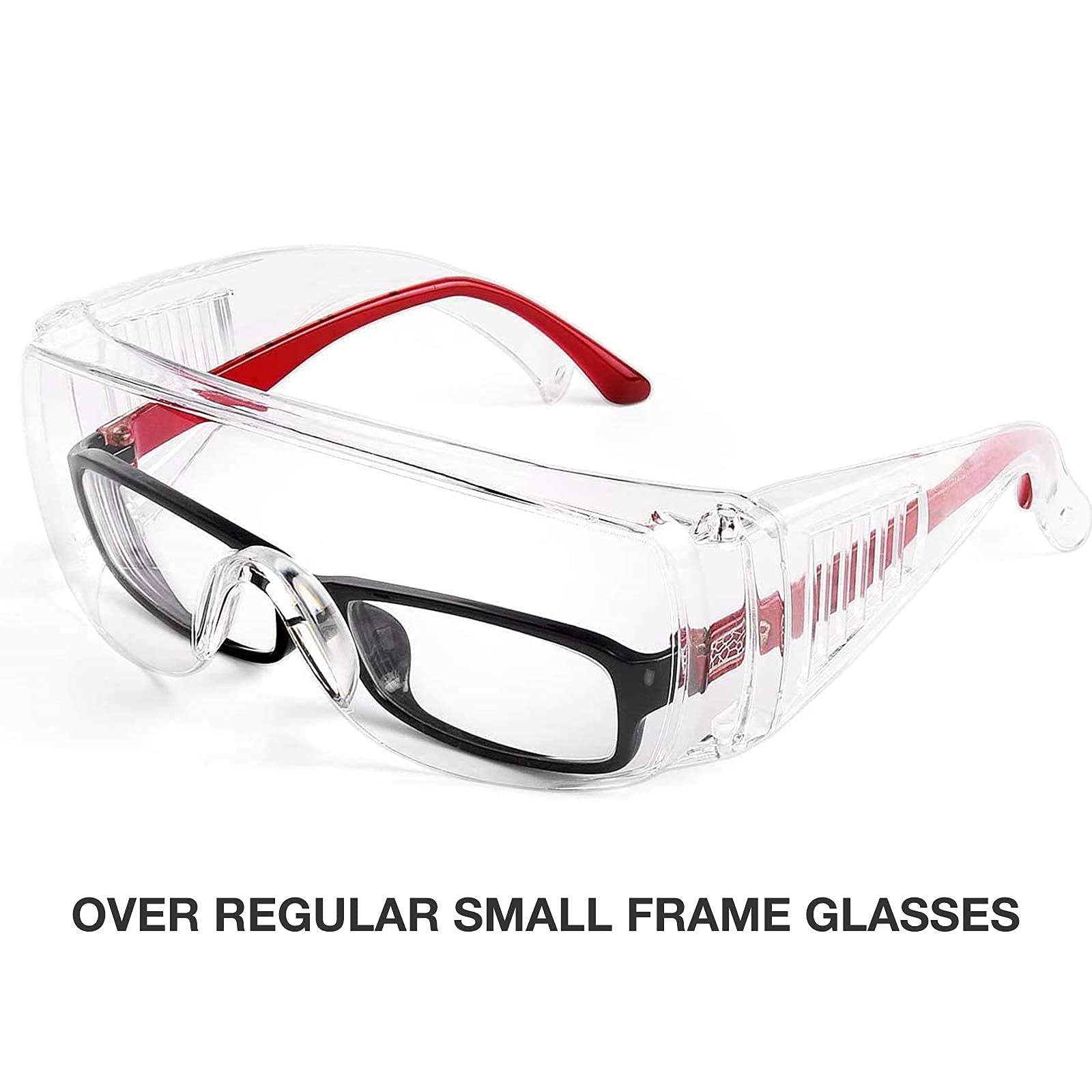 NAMSAN Clear Safety Goggles Lab Protective Eyewear over Prescription Glasses Job Protective Goggles Anti Droplet Debris Eye Protection