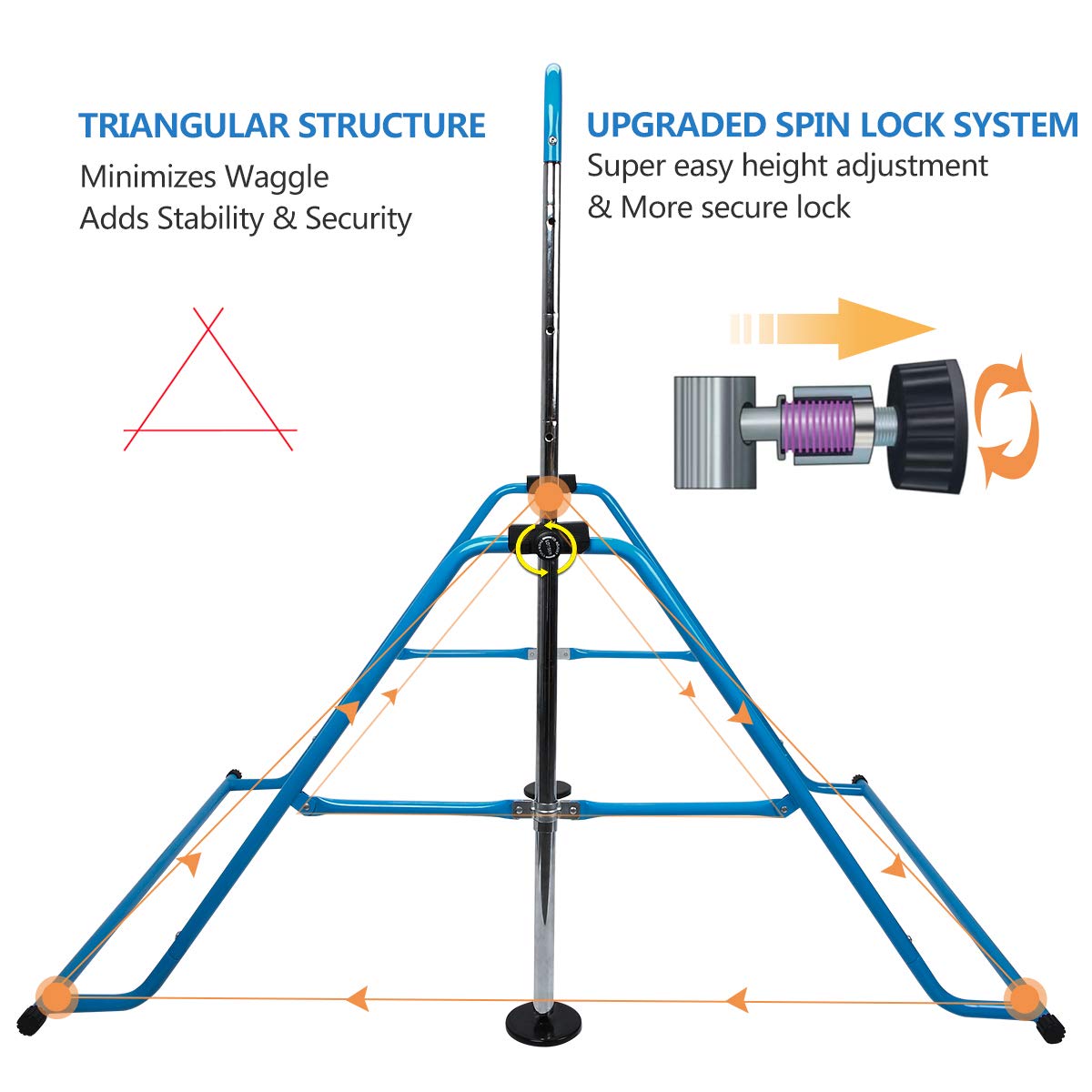 MOPHOTO Expandable Gymnastics Bars Folding Horizontal Bars, Home Gymnastics Equipment Kip Junior Training Bar for Kids Little Gymnasts with Adjustable Height
